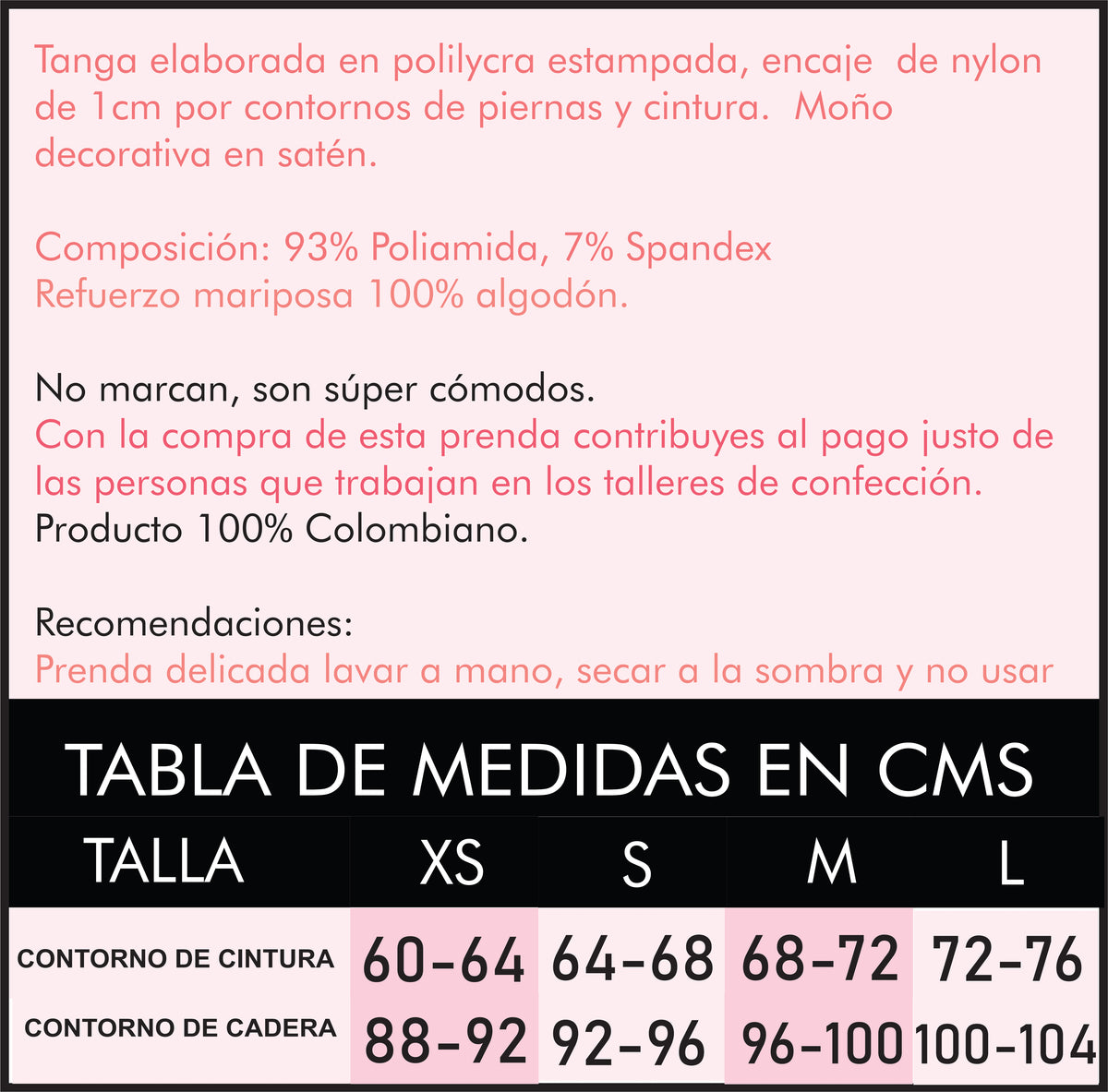 TANGA REF: AZUCAR SALMON – Divino Lingerie